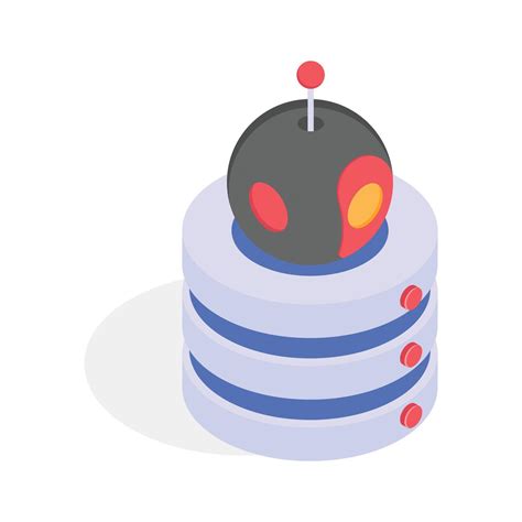 A Cylindrical Robotic Database Representing Storage And Data Management 55012221 Vector Art At