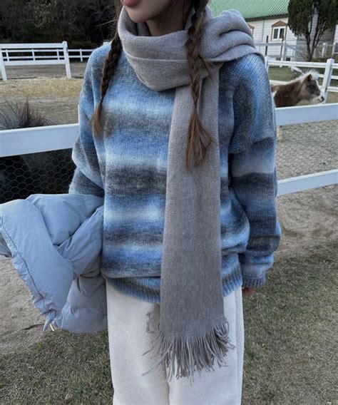 워무드마인 모헤어 단가라 니트 Ven