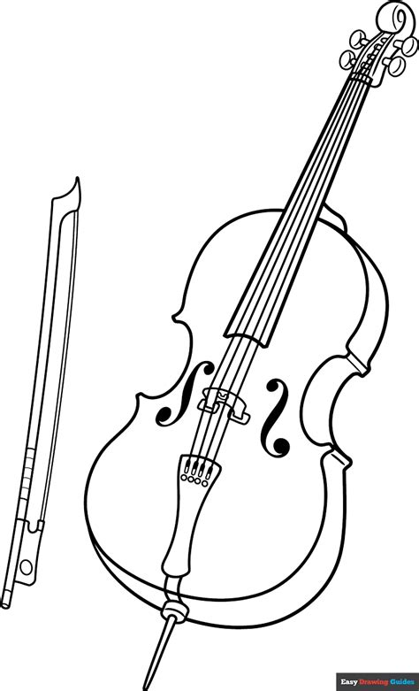 Cello Coloring Page Easy Drawing Guides