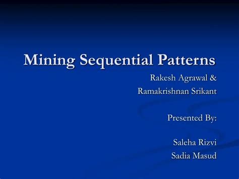 Ppt Mining Sequential Patterns Powerpoint Presentation Free Download