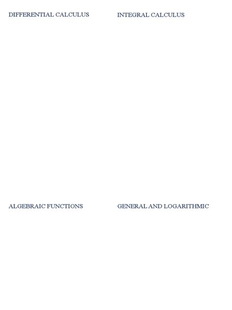 Calculus Formulas Pdf Science And Mathematics