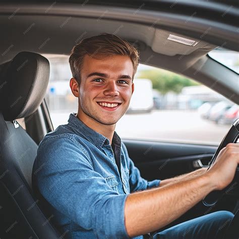 Attractive Male Driver Using The Gps Navigation Map On The Car