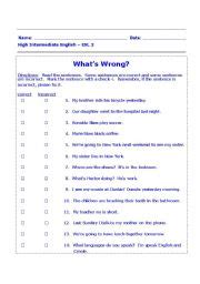 Error Correction Worksheets