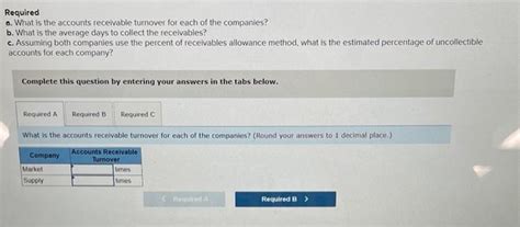 Solved Exercise 7 16a Algo Accounts Receivable Turnover