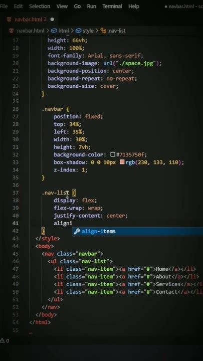How To Make Glass Effect On Navbar In A Second ~ Html And Css Youtube