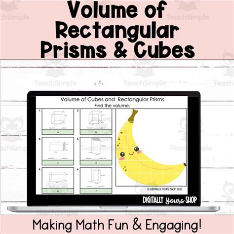 Volume Of Rectangular Prisms And Cubes Self Checking Digital Activity By Teach Simple