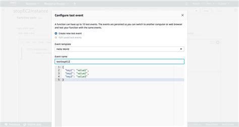 AWS Lambda Function To Start And Stop An EC Instance
