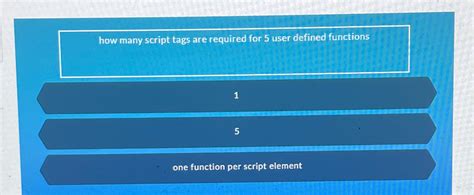 Solved How Many Script Tags Are Required For 5 User Defined Chegg Com