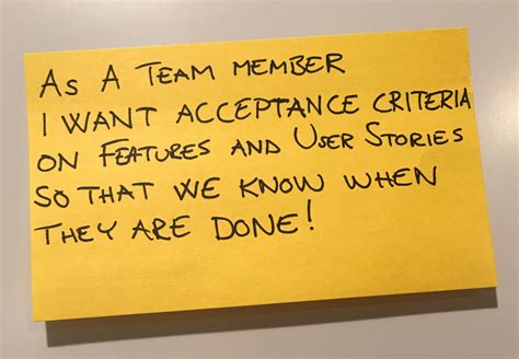 Acceptance Criteria In Agile Recommended By