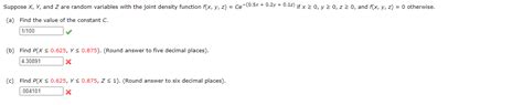 Solved Suppose X Y And Z Are Random Variables With The Chegg