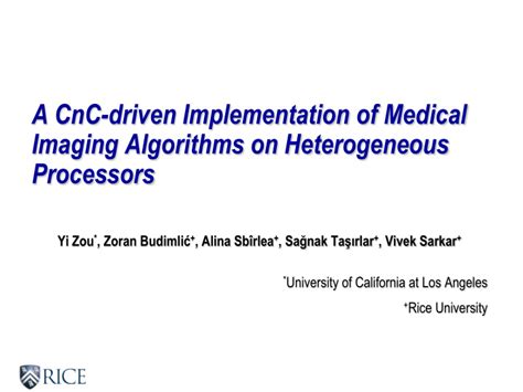 Ppt A Cnc Driven Implementation Of Medical Imaging Algorithms On