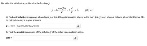Solved Consider The Initial Value Problem For The Function Chegg