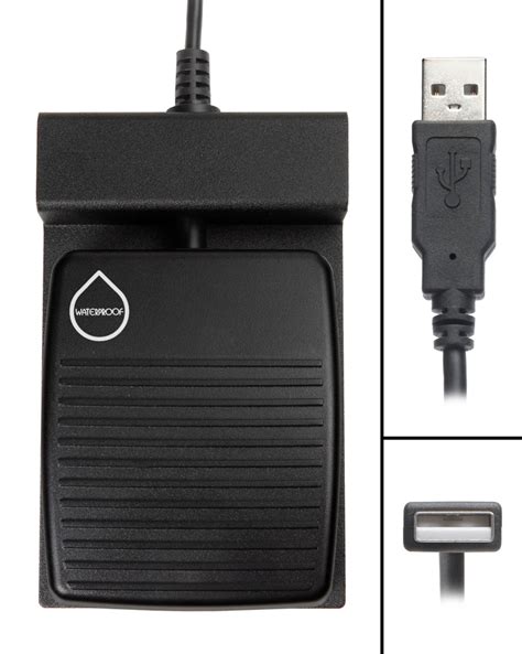 Ecs Hands Free Waterproof Usb Single Button Press And Release Dictation Foot Pedal For