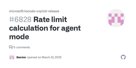 Rate Limit Calculation For Agent Mode · Issue 6828 · Microsoftvscode