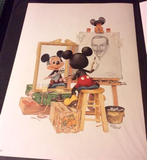 Mickey Mouse Walt Disney Self Portrait Art Print 11 X 17 For Sale