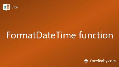 Formatdatetime Function Excelbaby