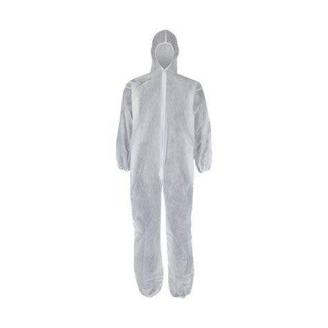 Pioneer Safety Overall Disposable Zip And Hood Non Woven White Xx Large