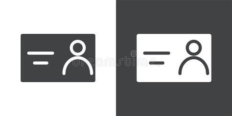Employee Id Card Icon Flat Set In Black And White Color Stock Vector Illustration Of Drive