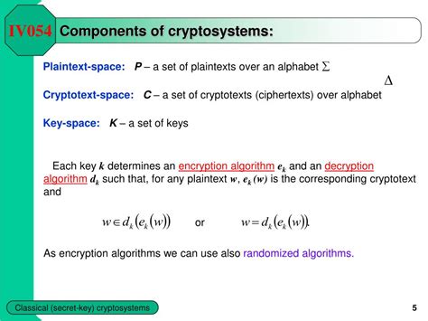 Ppt Chapter 4 Classical Secret Key Cryptosystems Powerpoint