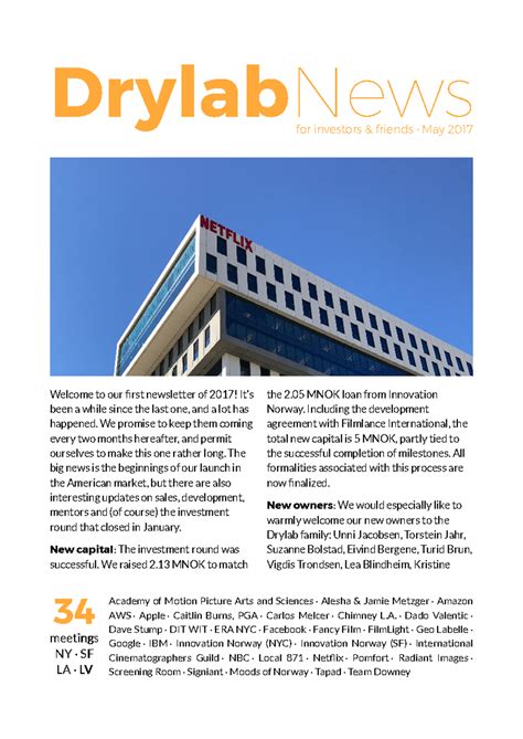 Drylab Lectures Notes For Eecs 2031 Drylabnews For Investors And Friends · May 2017 Welcome To