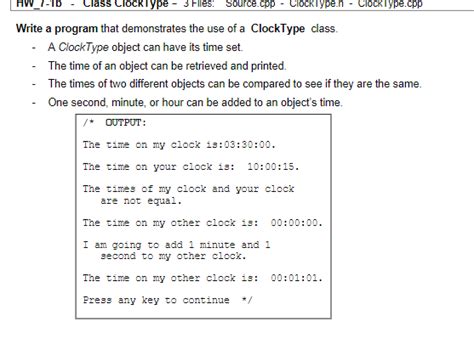 Solved Hw Class Clocklype 3 Files Sourcecpp
