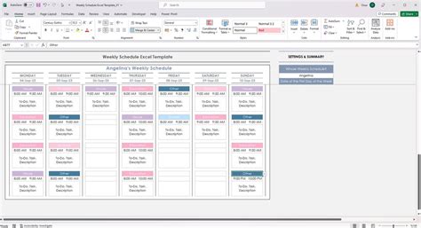Weekly Schedule Excel Template Weekly Personel Planner Excel Template