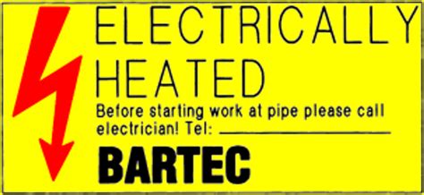 Electric Heat Tracing Warning Labels