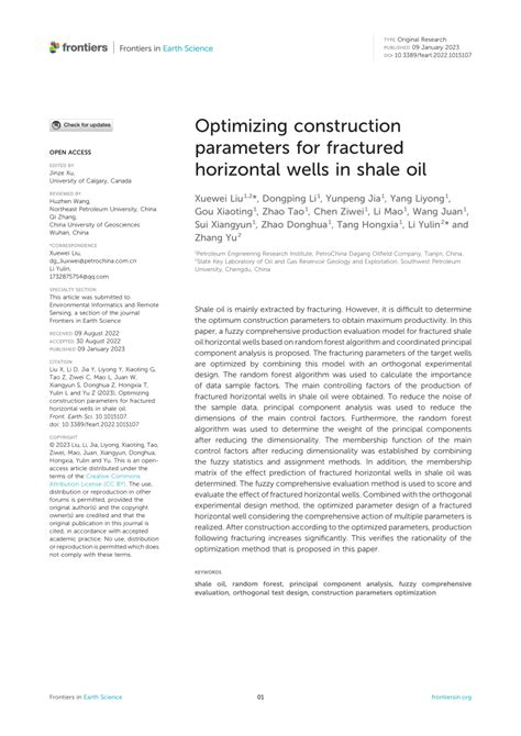 Pdf Optimizing Construction Parameters For Fractured Horizontal Wells