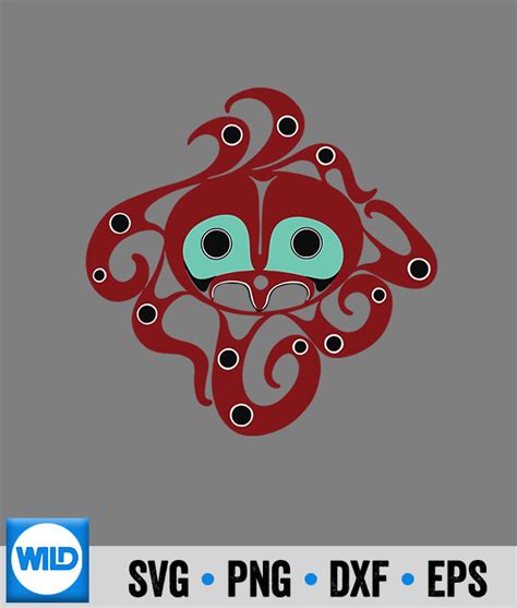 Native American Svg Octopus Of Northwest Coast Native Indian Formline