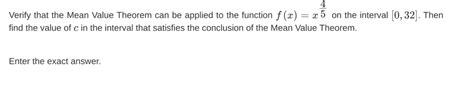 Solved Verify That The Mean Value Theorem Can Be Applied To Chegg