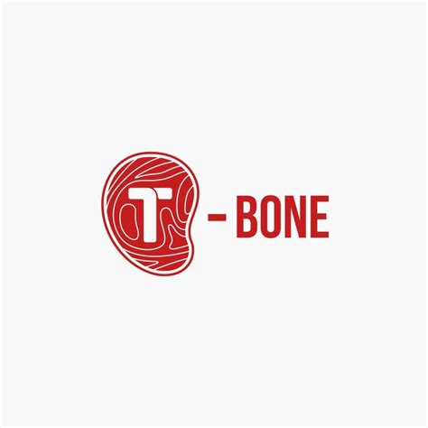 T Bone Logo Vector Icon Illustration Letter T With Fresh Raw Meat Logo