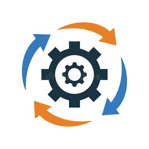 Procedure Process Processing Icon Simple Flat Design Concept Stock