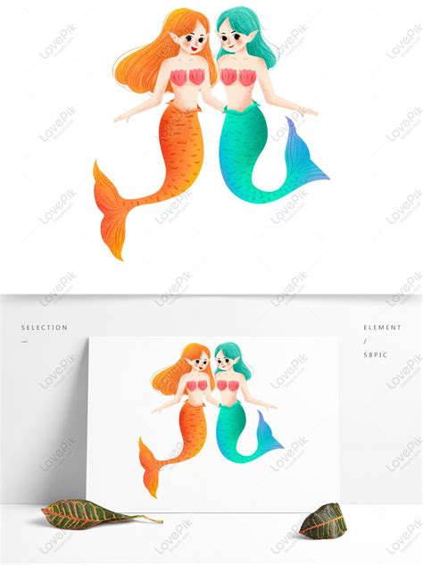 물고기 자리 인어 캐릭터 일러스트 소재 일러스트 Png 및 벡터 이미지 무료 다운로드 Lovepik