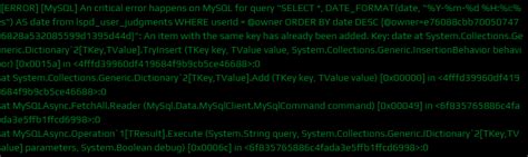 Mysql Lua To Sql An Item With The Same Key Has Already Been Added