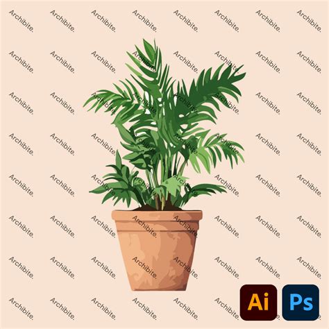 Vector House Plants Elevation