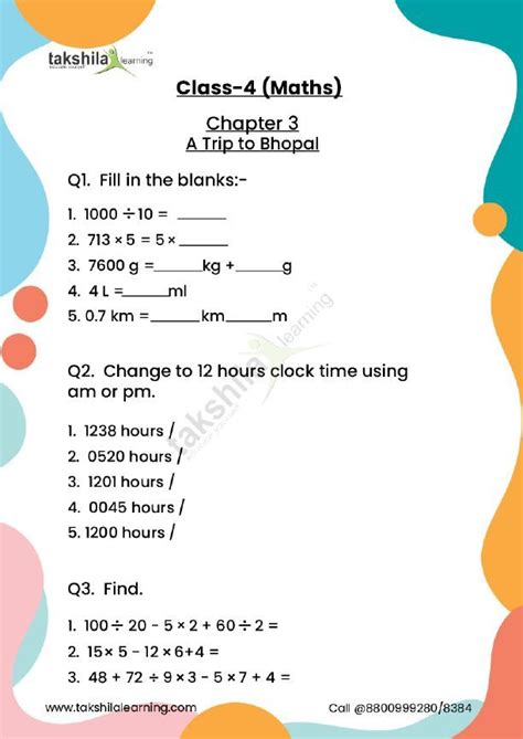 Maths Worksheet For Class 4 Download Ncert Maths Worksheet Artofit