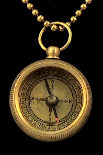 Wearable Compass Necklace 1 38 Inches In Diameter With Brass Chain