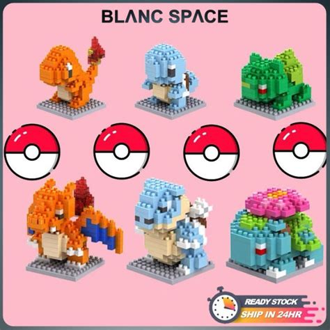 [bs] Pokemon Series Block Pikachu Nano Block Diy Toys Free T Poke Ball Selected Building Mini