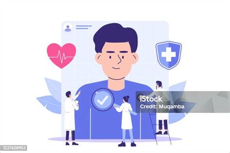 건강 검진 개념 남성 환자를 검사하는 의사와 의료진 의료 의료 진단 의학 포스터 웹 배너 ui 인포 그래픽에 대한 격리 플랫