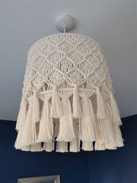 UK Made Macrame Lamp Shade With Tassels Etsy