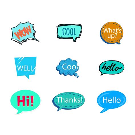 Premium Vector Colorful Speech Bubbles With Various Greetings