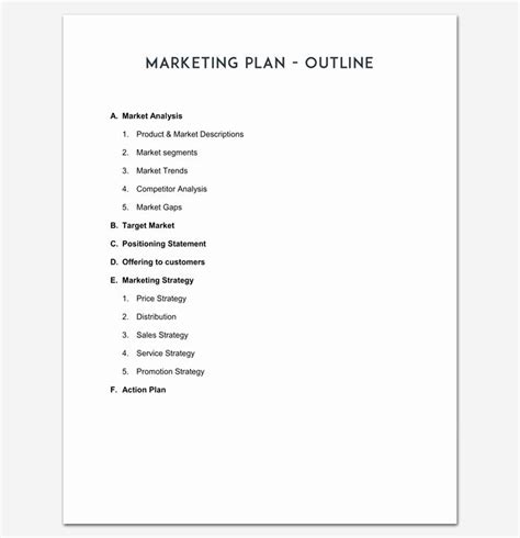 Marketing Plan Outline Template Inspirational Marketing Plan Outline Template 16 Exa