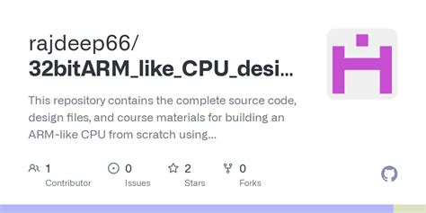 Github Rajdeep Bitarm Like Cpu Design This Repository Contains The Complete Source Code
