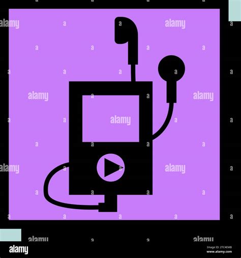 Media Player With Headphones Vector Isolated Neo Brutalism Icon Music Sign Graph Symbol For