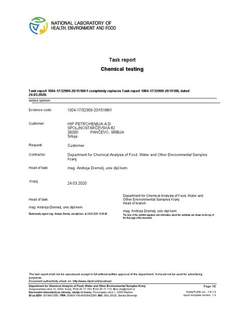 Fda Potvrda Fda Statement Ld Hd 2020 Pdf Analytical Chemistry Signature