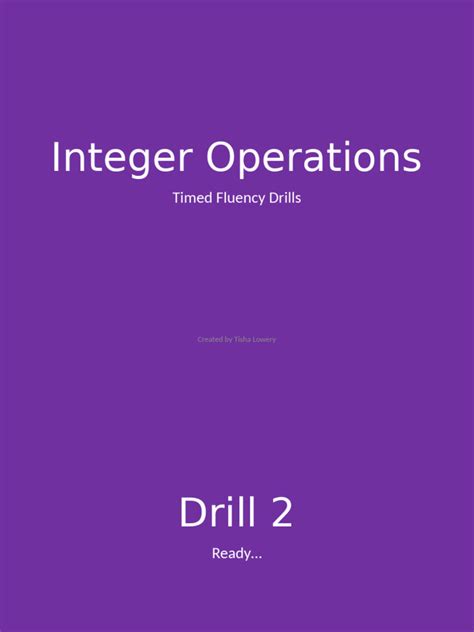 Adding Integer Operations Drill 2 Pdf