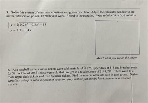 solved 5 solve this system of non linear equations using