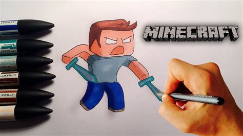 How To Draw Herobrine From Minecraft Step By Step Drawing Lesson Facedrawer