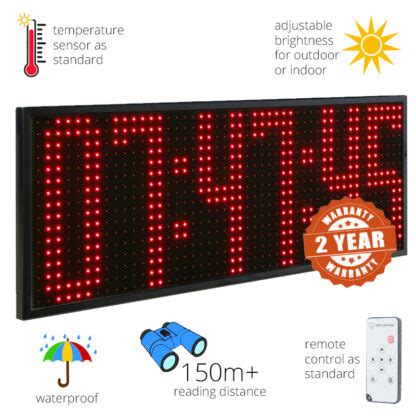 Outdoor Digital Clock Industrial Led Clock Display Metrix Electronics