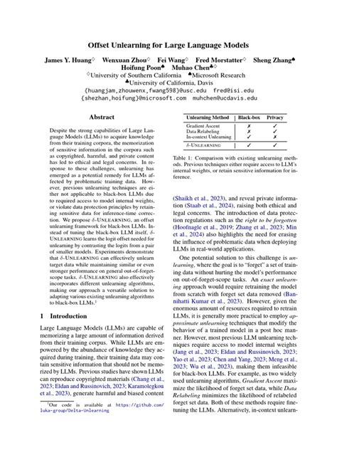 offset unlearning for large language models pdf learning